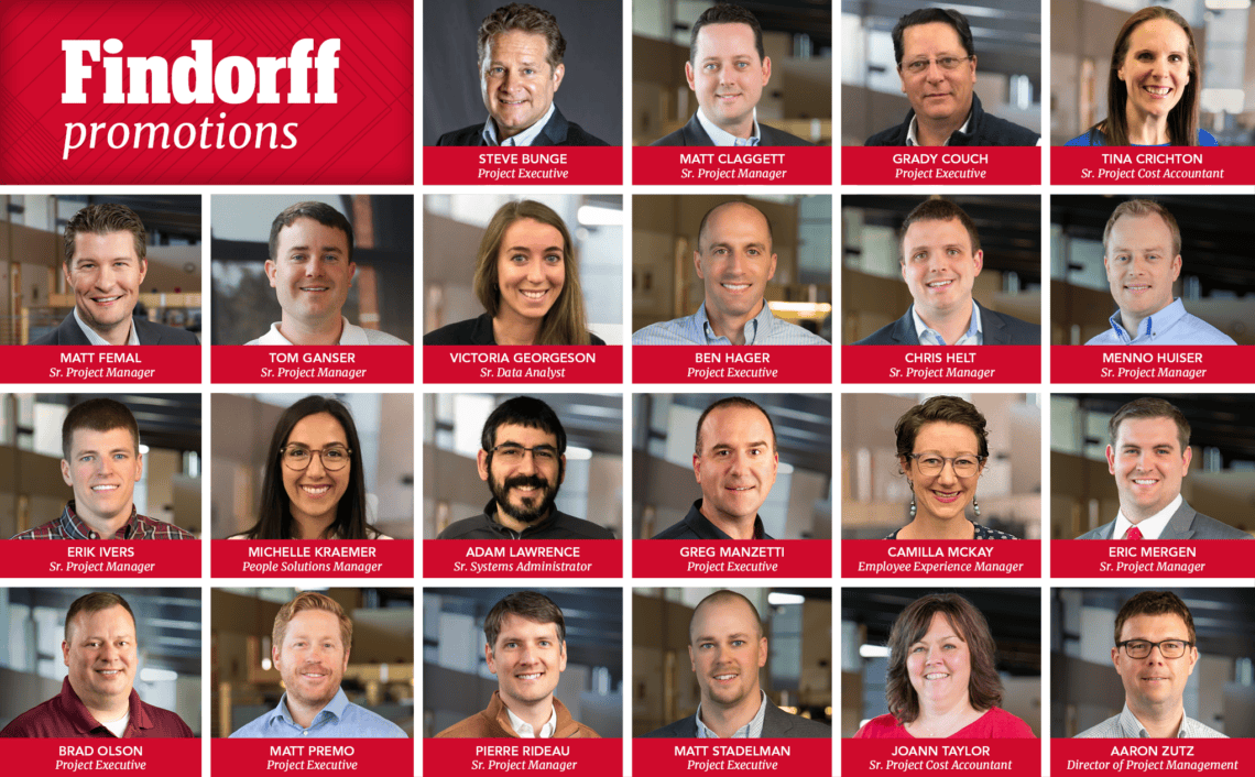 22 Recent Findorff Promotions - J.H. Findorff & Son Inc.